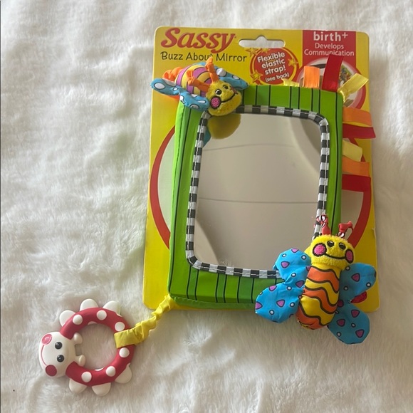 sassy | Toys | Vintage Sassy Buzz About Mirror Baby Toy Colorful Design ...